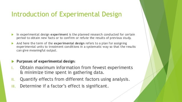 Basic Concepts of Experimental Design & Standard Design ( Statistics )