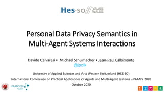Personal Data Privacy Semantics in Multi-Agent Systems Interactions | PDF