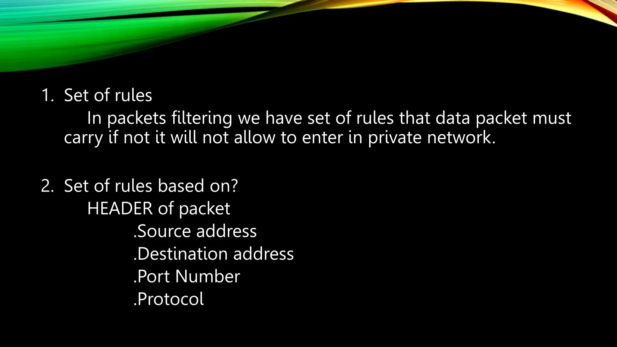 Presentation Packet Filtering Attackpptx Computer Networking Computing
