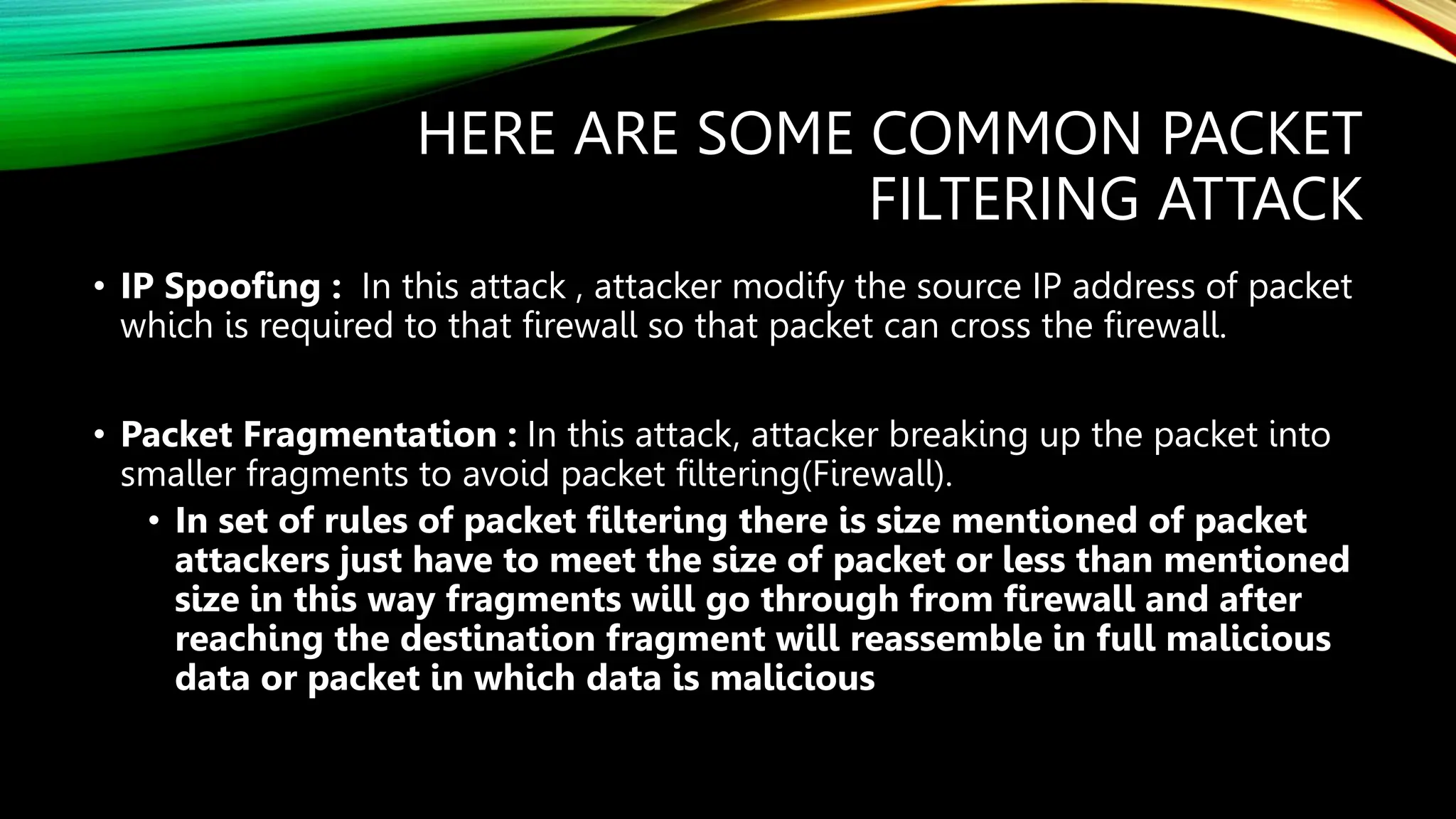Presentation Packet Filtering Attackpptx Computer Networking Computing