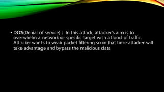 Presentation Packet filtering attack.pptx | Computer Networking | Computing