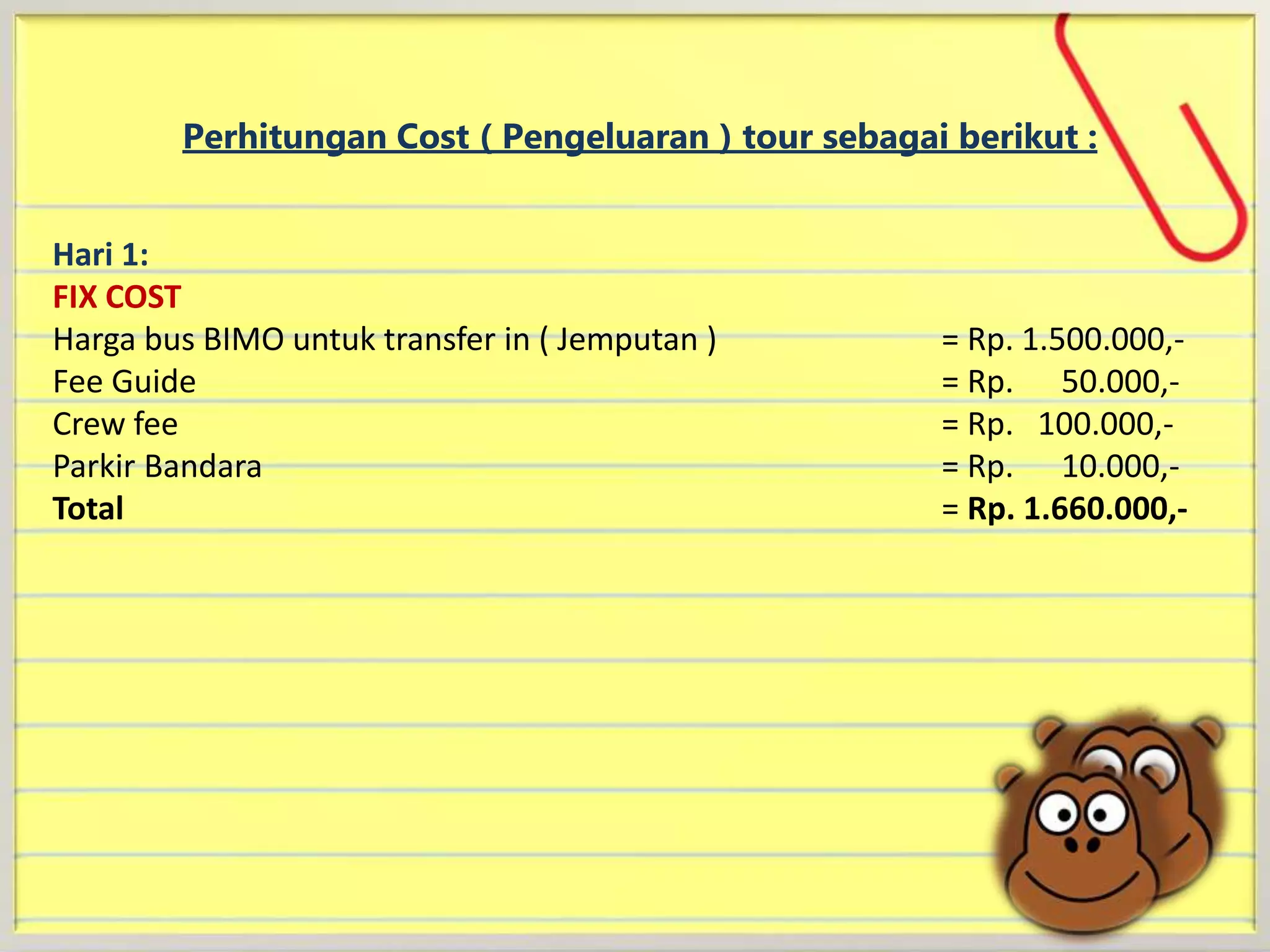 Contoh Paket Tour Jogja 3D4N | PPTX