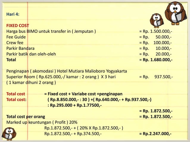 Contoh Paket Tour Jogja 3D4N | PPTX