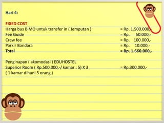 Contoh Paket Tour Jogja 3D4N | PPTX