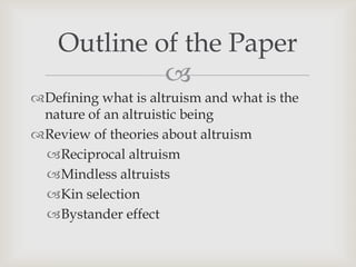 Human Altruism and Cooperation | PPTX