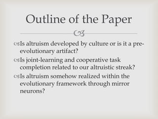 Human Altruism and Cooperation | PPTX