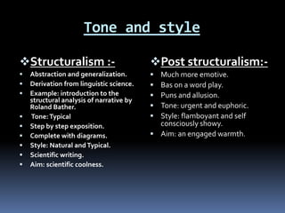 Differences Structuralism and post Structuralism | PPTX