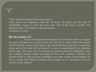 Analysis of Edger Alan Poe's narrators | PPTX