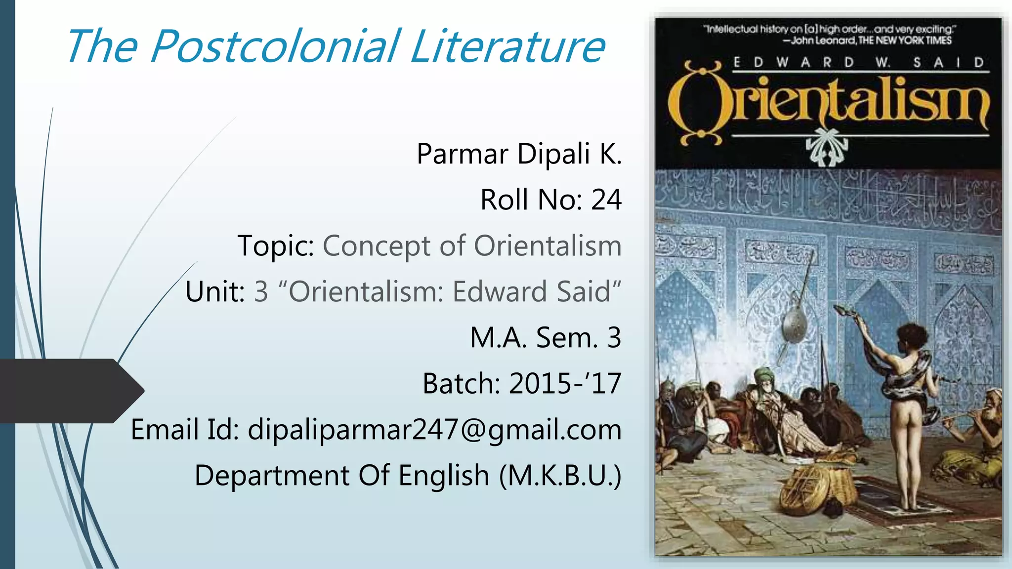 Concept of Orientalism | PPTX