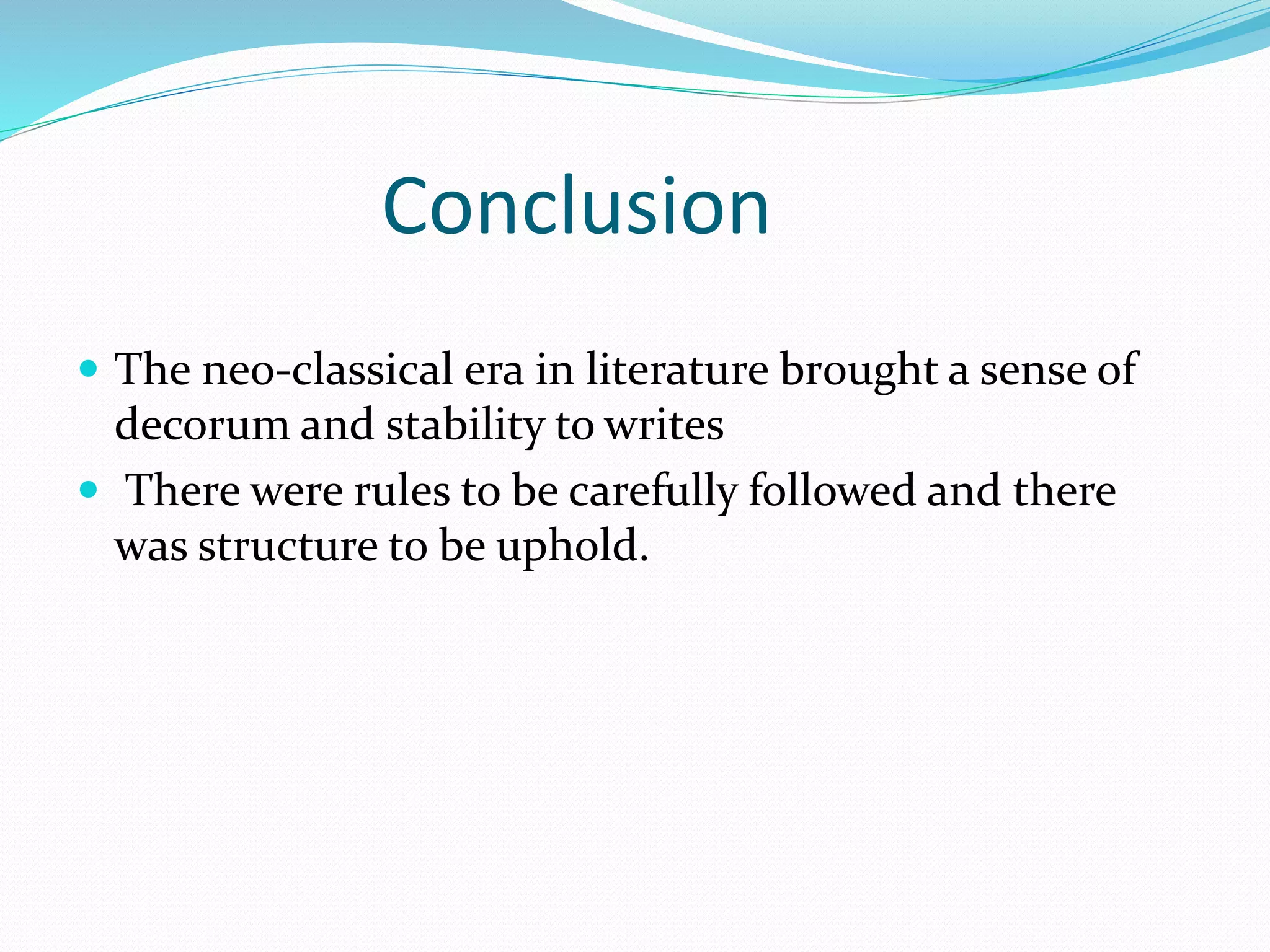 An Overview of Neo-classical age | PPTX
