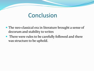 An Overview of Neo-classical age | PPTX
