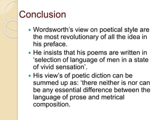 Wordsworth view on Theme and Subject matter of poetry. | PPTX