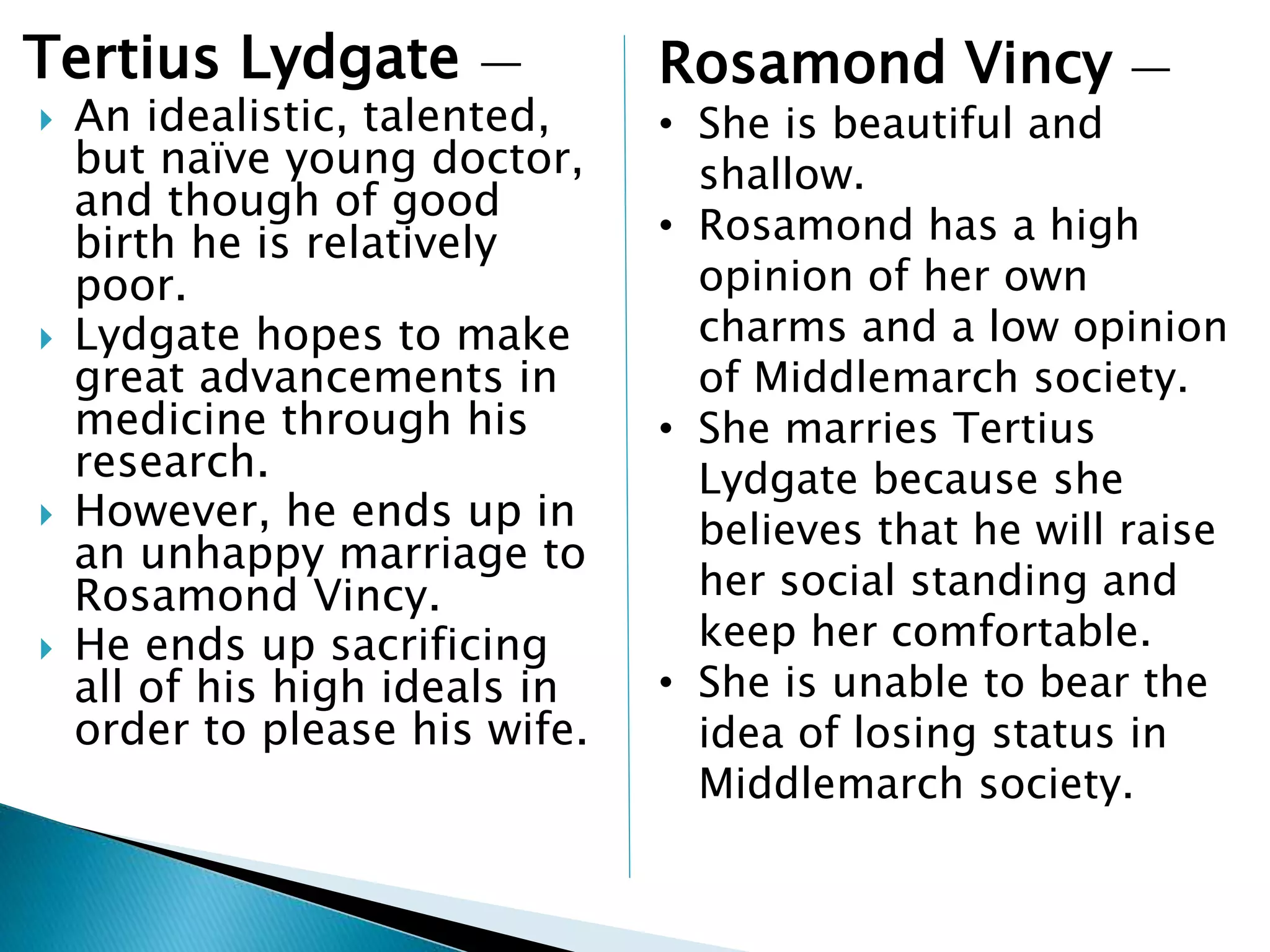 Paper 6 The Victorian Age - Characters of Middlemarch | PPTX