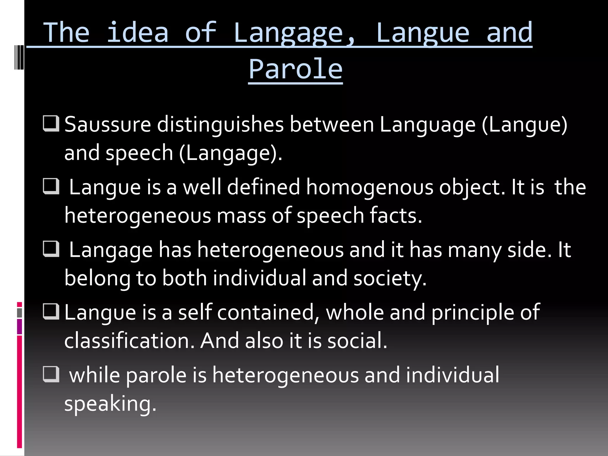 Ferdinand De Saussure's Contribution on Linguistic | PPTX