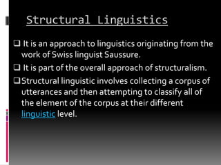 Ferdinand De Saussure's Contribution on Linguistic | PPTX