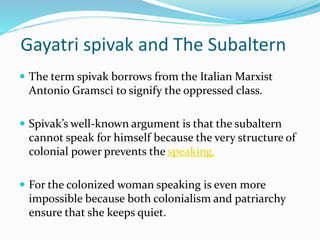 Cultural studies and The subalten | PPT