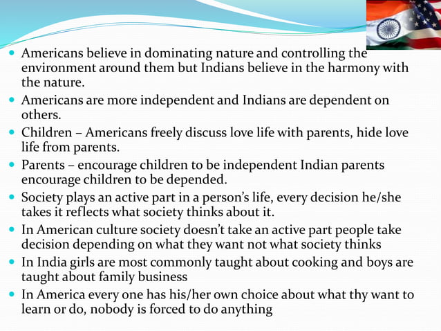 Paper 8 The Cuktural Studies - American culture vs. Indian culture | PPT