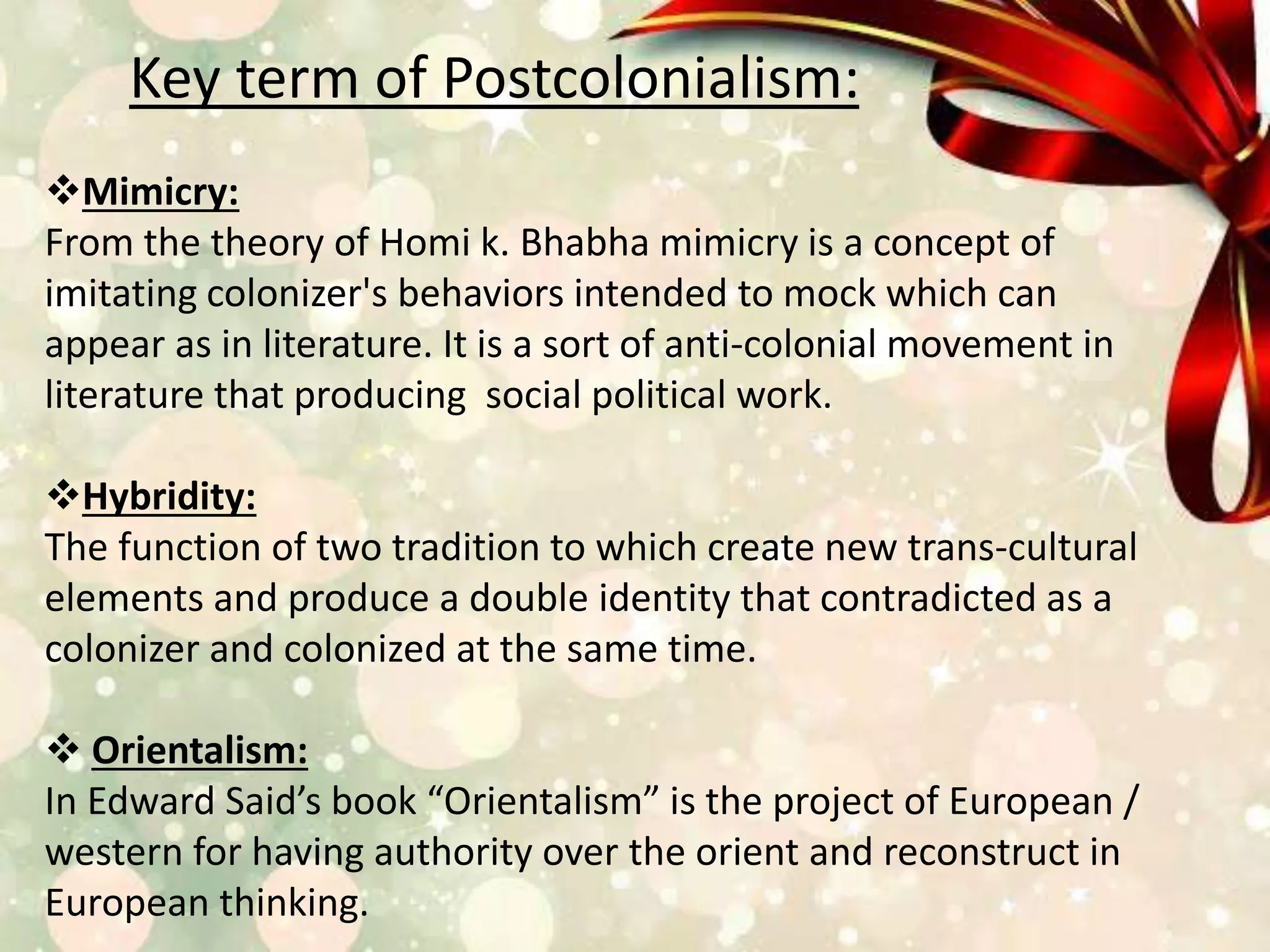 Apply Postcolonialism in Movie | PPTX