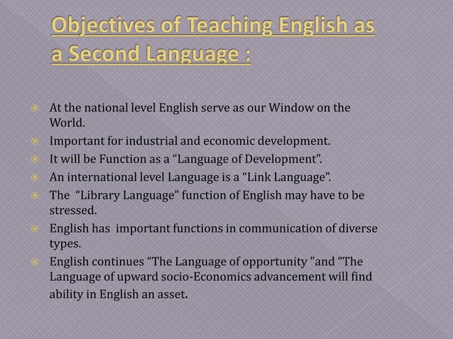 The Objectives of the English Language | PPT