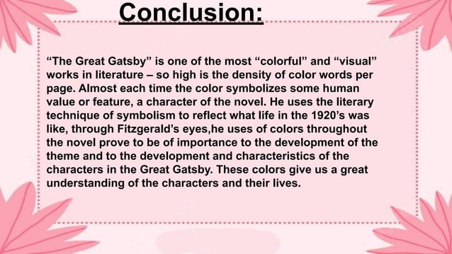 Presentation Paper No. -- 106 The Great Gastby . | PPT
