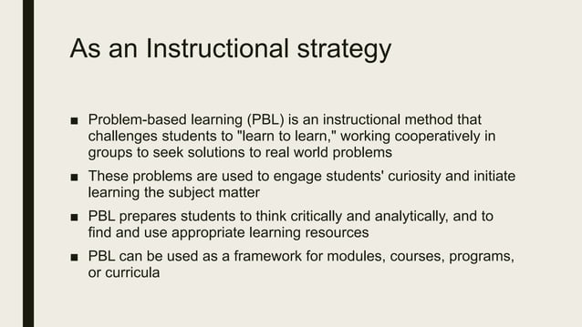 Problem Based Learning In Medical Education Pptx