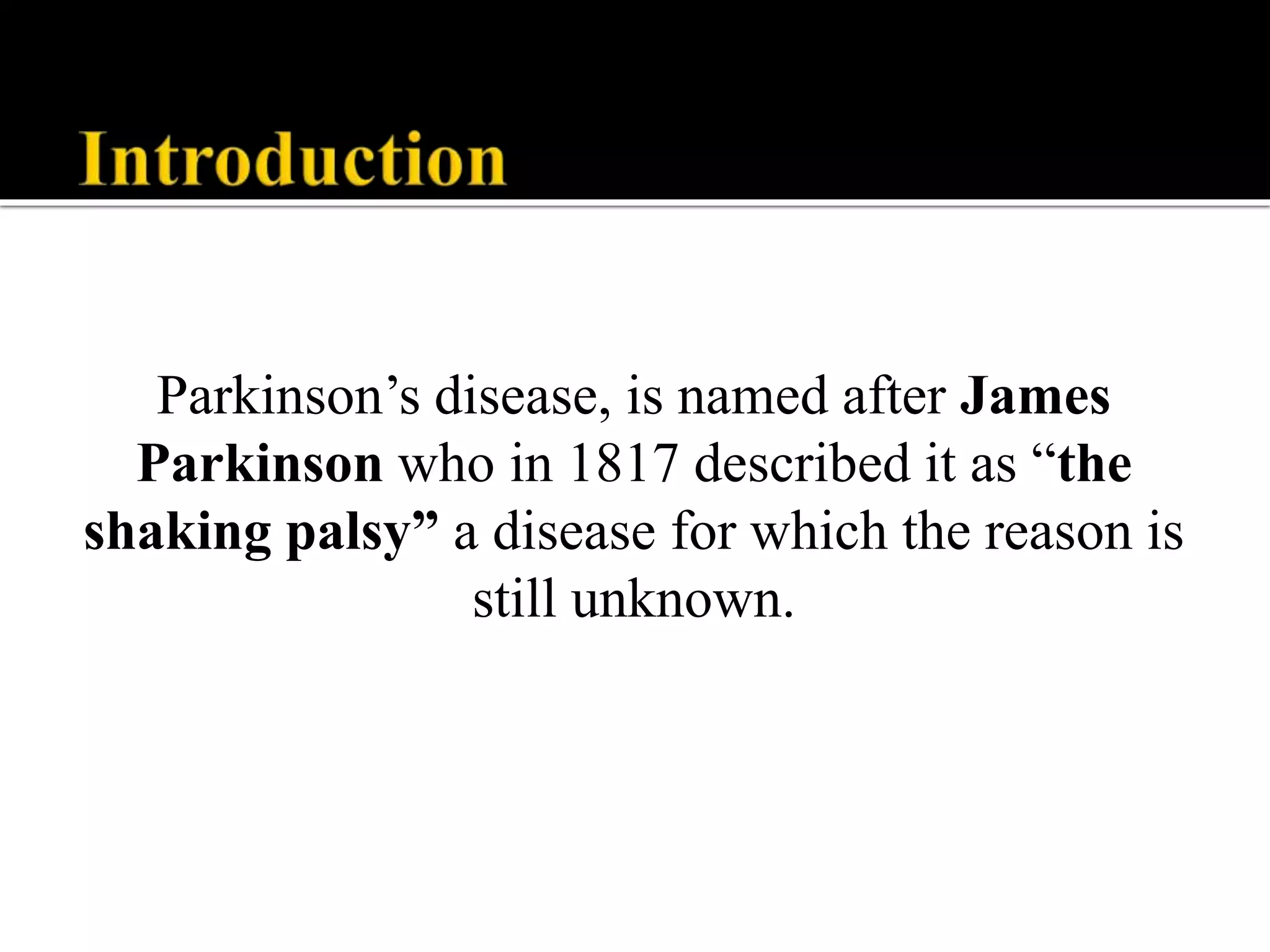 Parkinson's Disease & Physiotherapy Management | PPTX