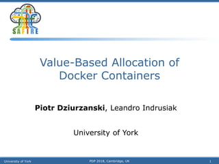 Value-Based Allocation of Docker Containers | PPT
