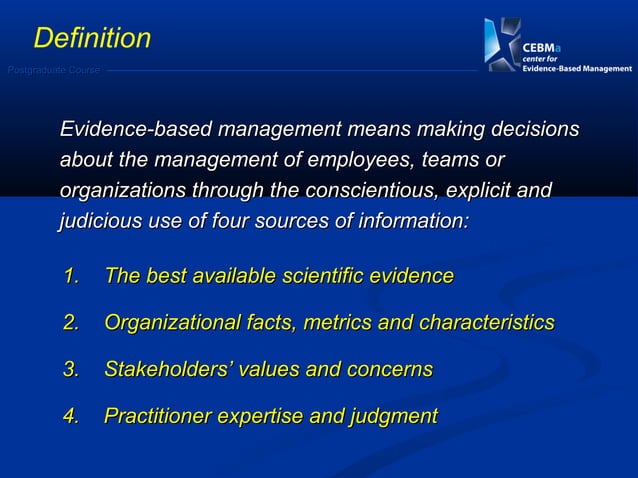 Evidence-Based Management: Three New Approaches to Teaching the ...