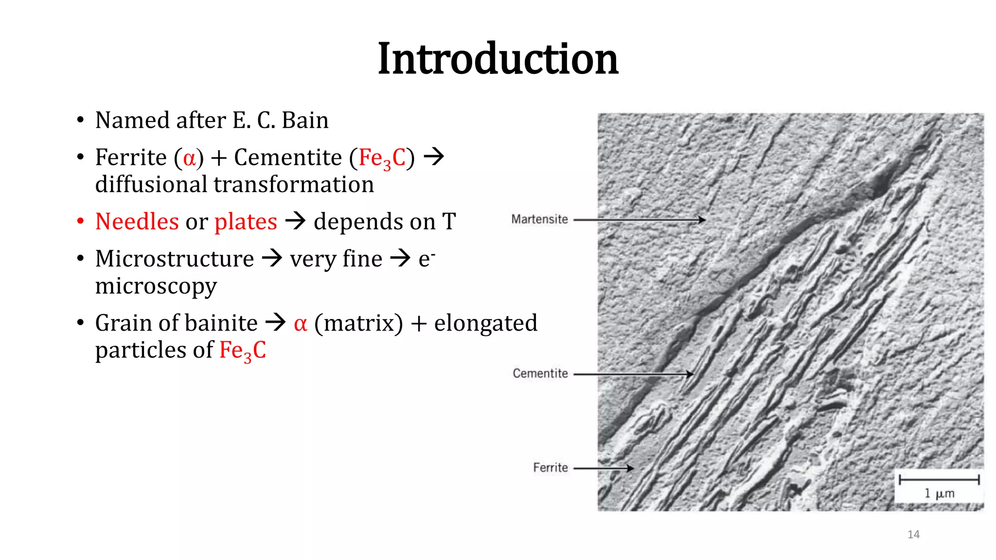 Characteristics of Pearlite, Bainite and Martensite | PPTX