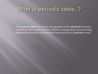 Presentation periodic table | PPTX | Chemistry | Science