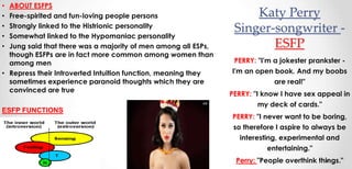 Presentation personality of celebrities MBTI | PPTX