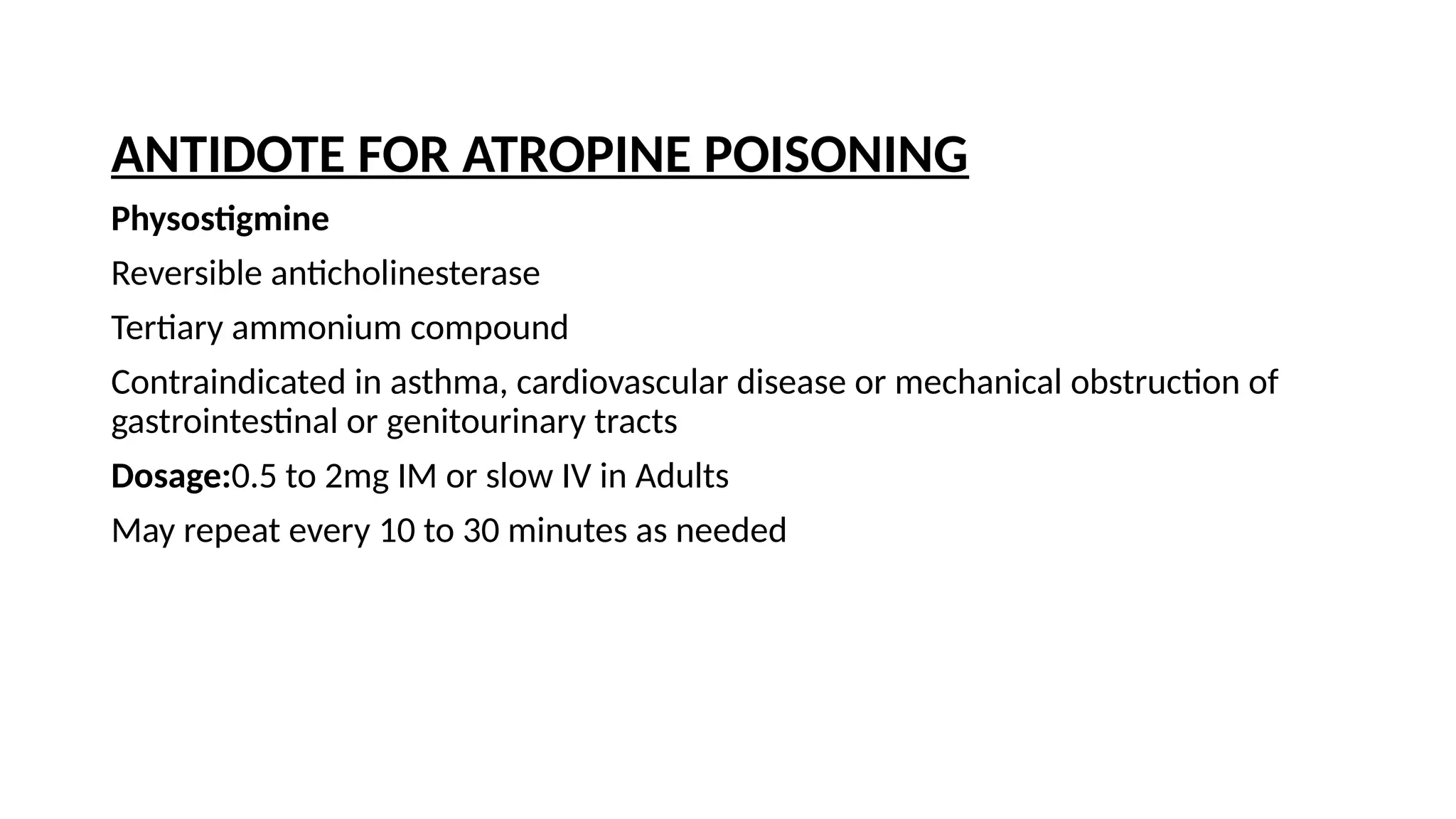 Atropine poisioning and Drug interaction | PPT