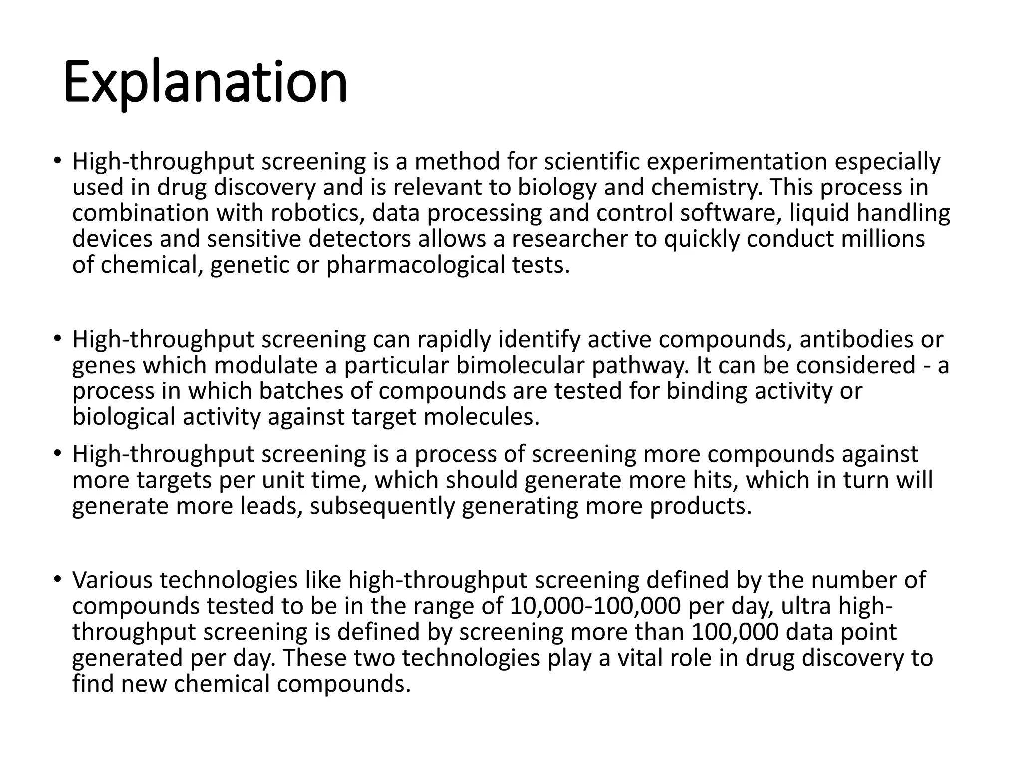 HIGH THROUGHPUT SCREENING Technology | PPTX