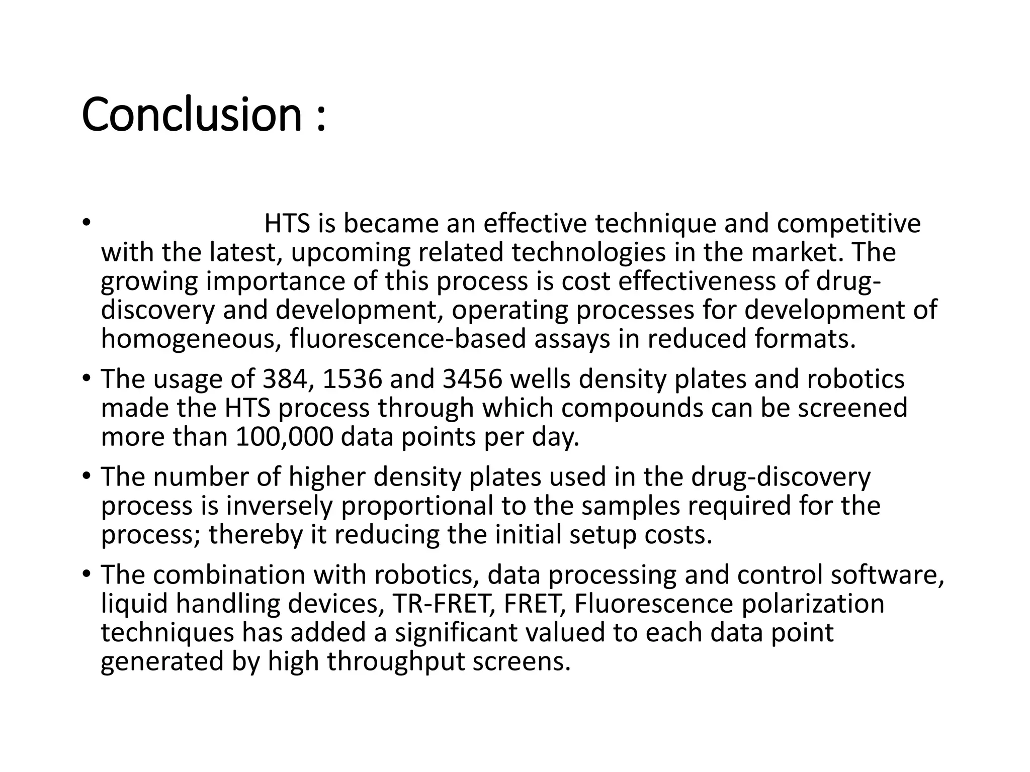 HIGH THROUGHPUT SCREENING Technology | PPTX