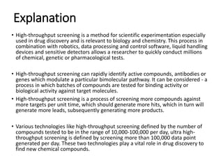 HIGH THROUGHPUT SCREENING Technology | PPTX