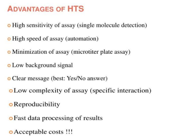 HIGH THROUGHPUT SCREENING Technology | PPTX | Chemistry | Science