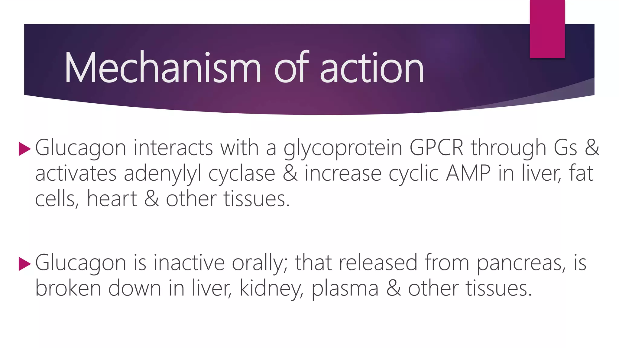 Pharmacology of Glucagon | PPTX