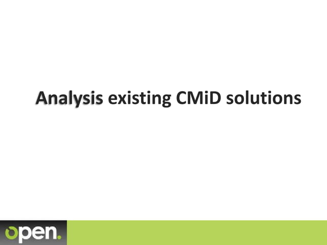 Presentation Phase 1 - CMiD 2011 | PPT