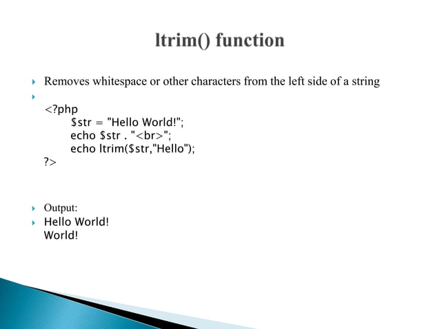 Presentation On Php String Function Part 1 Ppt 3962