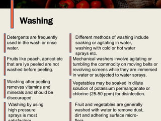 Unit Operations followed in Food Processing. | PPT