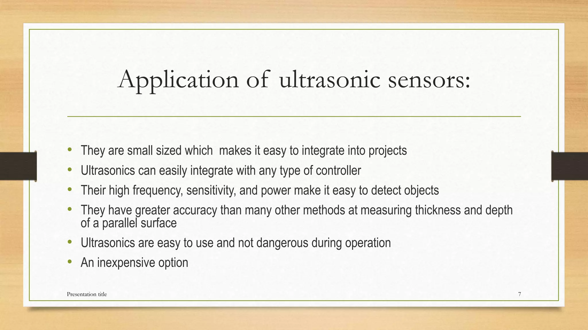 Ultrasonic sensors | PPTX