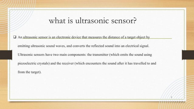 Ultrasonic sensors | PPTX