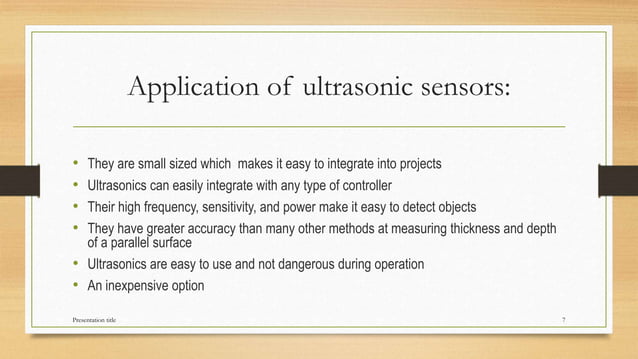 Ultrasonic sensors | PPTX
