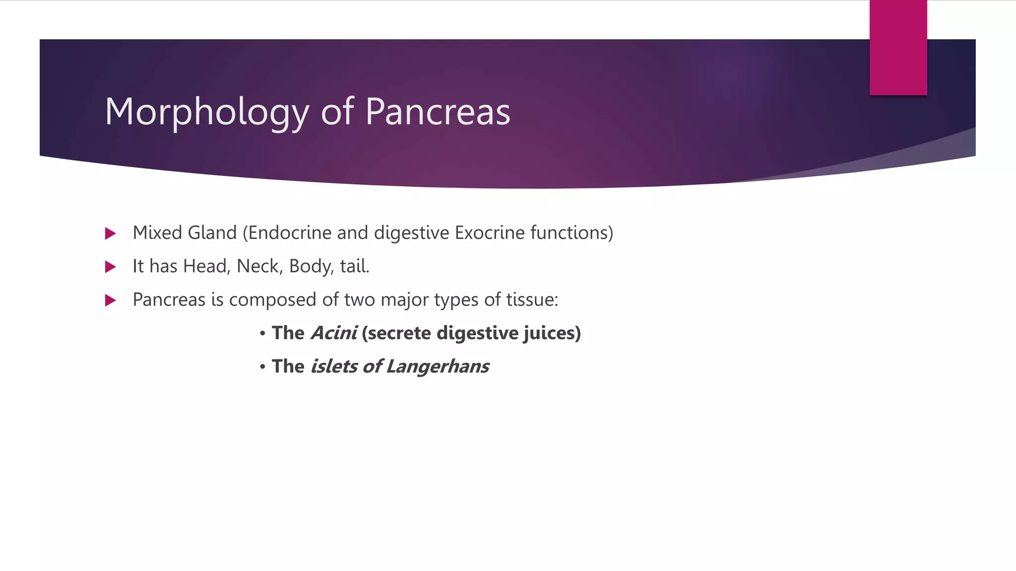 Morphology and Secretions of Pancreas | PPTX