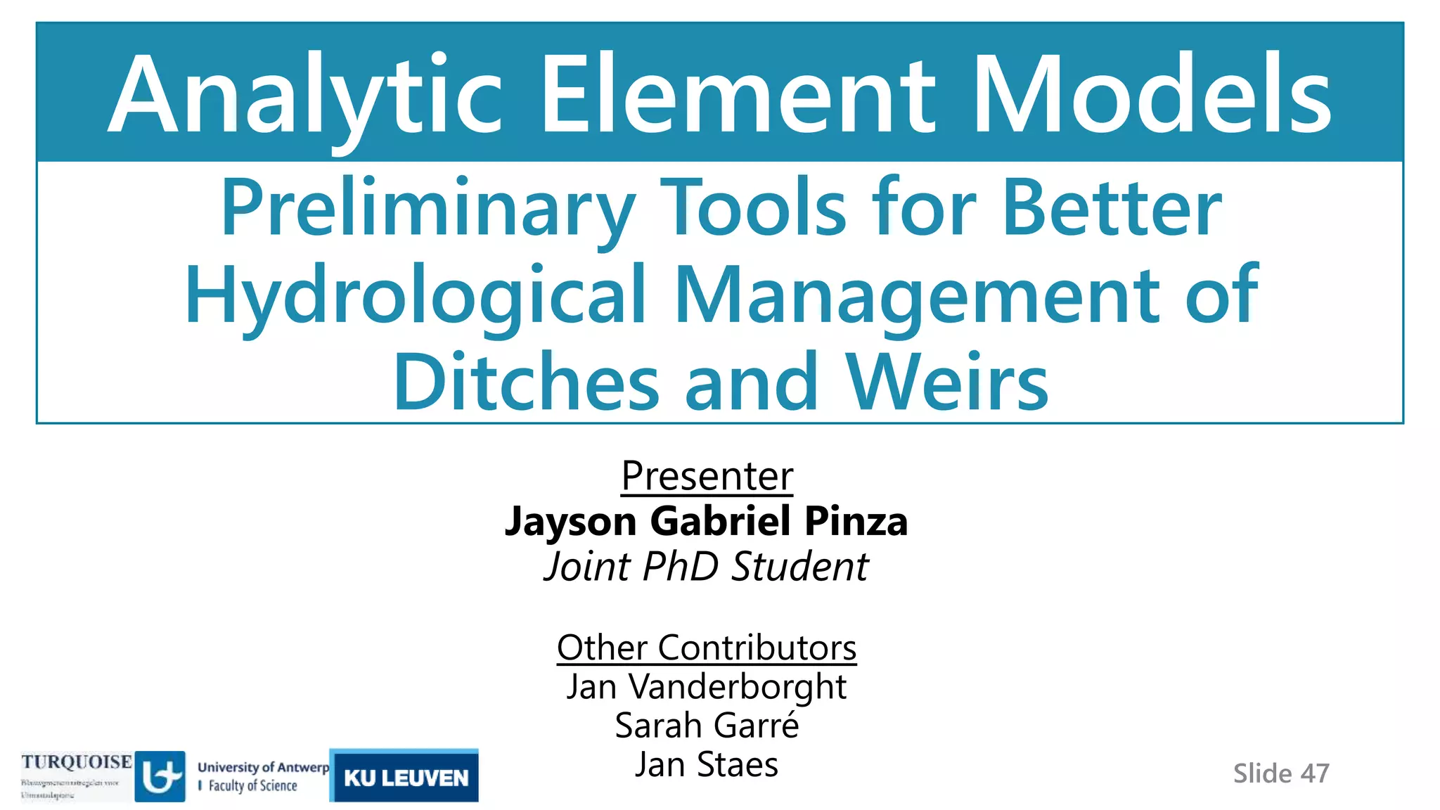 Potential of analytical element modeling | PPT