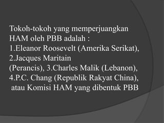 Perjuangan HAM oleh PBB | PPTX