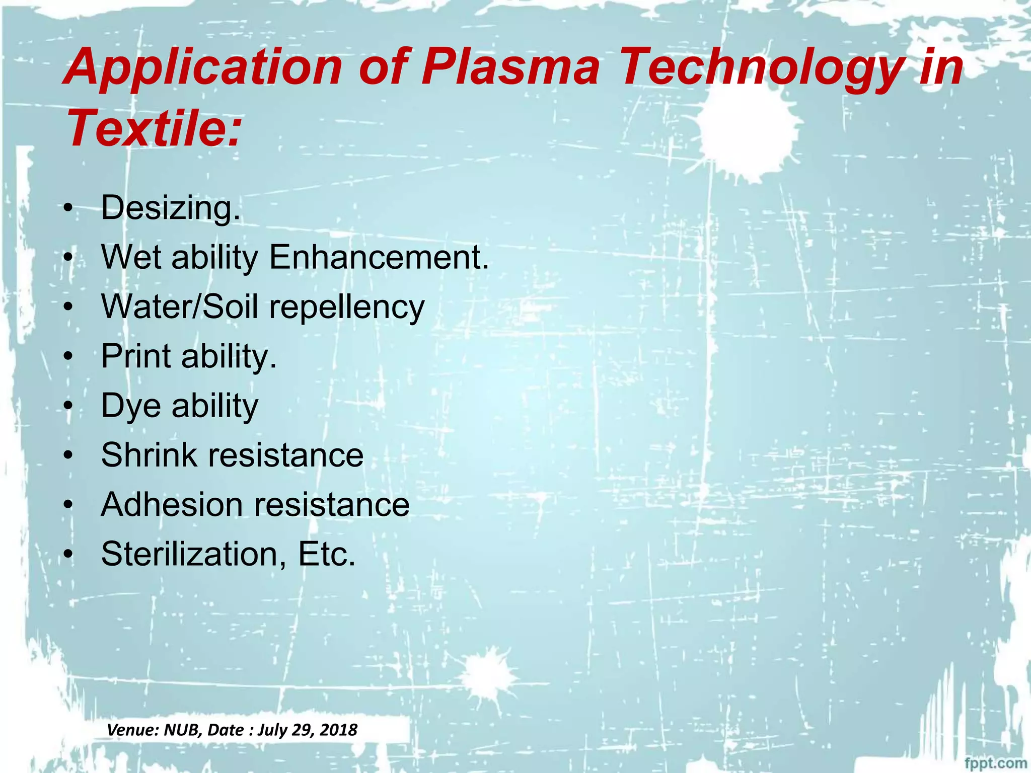 Plasma technology In Textile | PPTX
