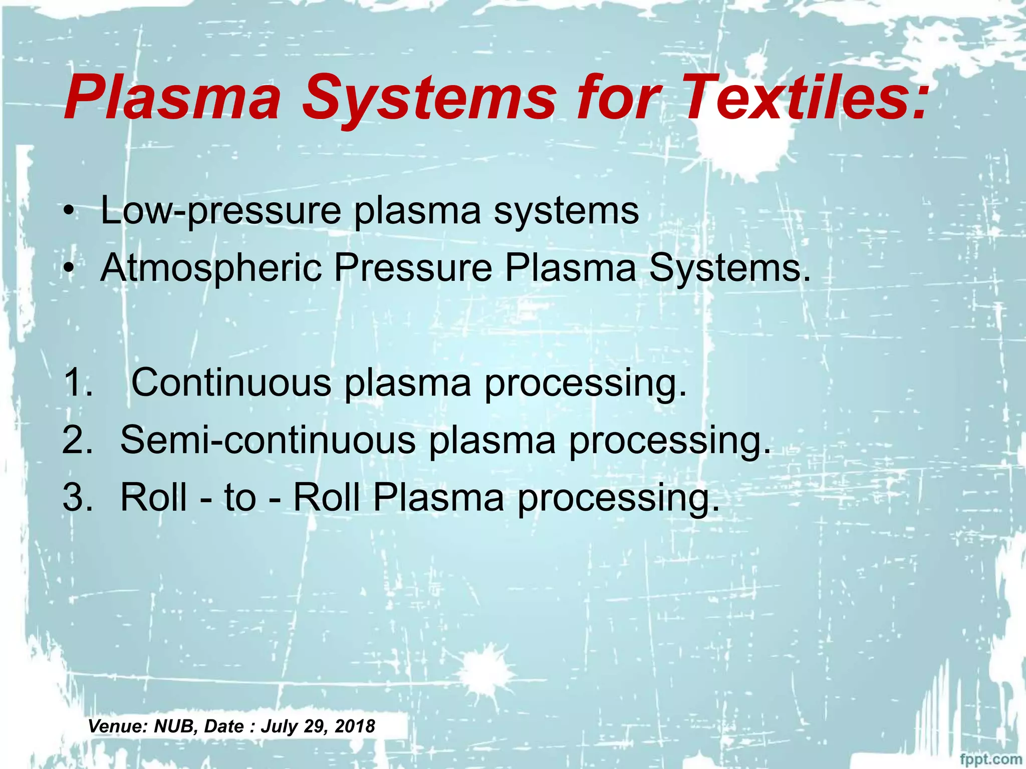 Plasma technology In Textile | PPTX