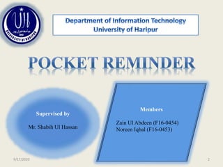 Presentation pocket reminder | PPT