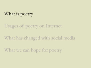 Poetry in the Social Media Landscape | PPTX